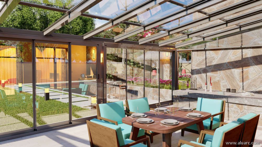 SLIRO – Automatic Sliding Roof System – Alu Arc – Gurkan Building Elements